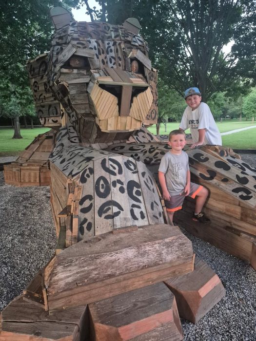 Giant wooden jaguar completed at Natcher Elementary | Bowling Green ...